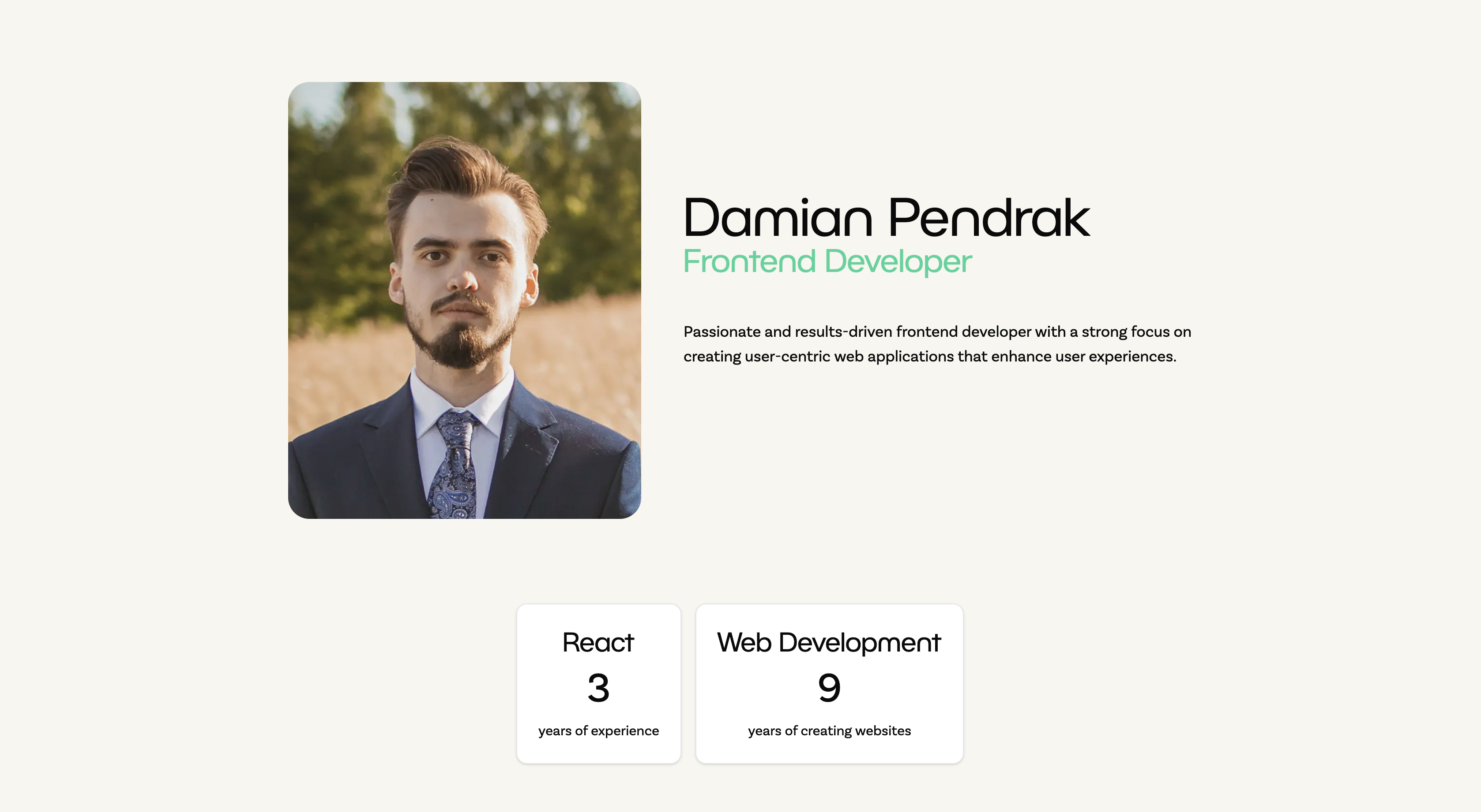 Damian Pendrak - Portfolio